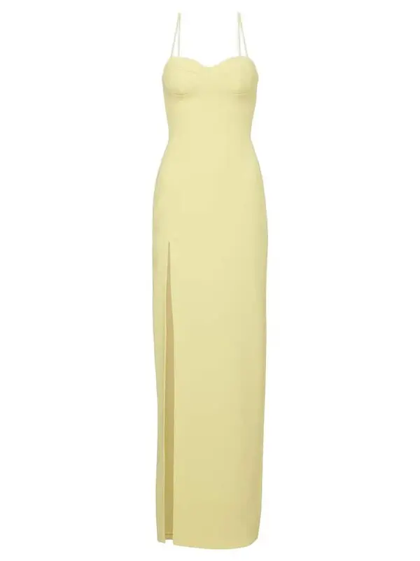 David Koma Side-slit Corset Gown - Yellow