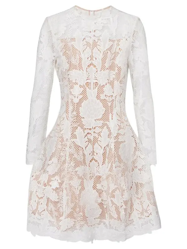 Oscar De La Renta Lace Guipure Minidress - White