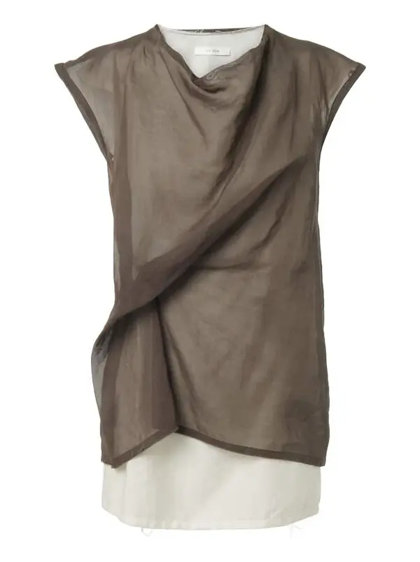 THE ROW Inawa Draped Layered Top - Brown