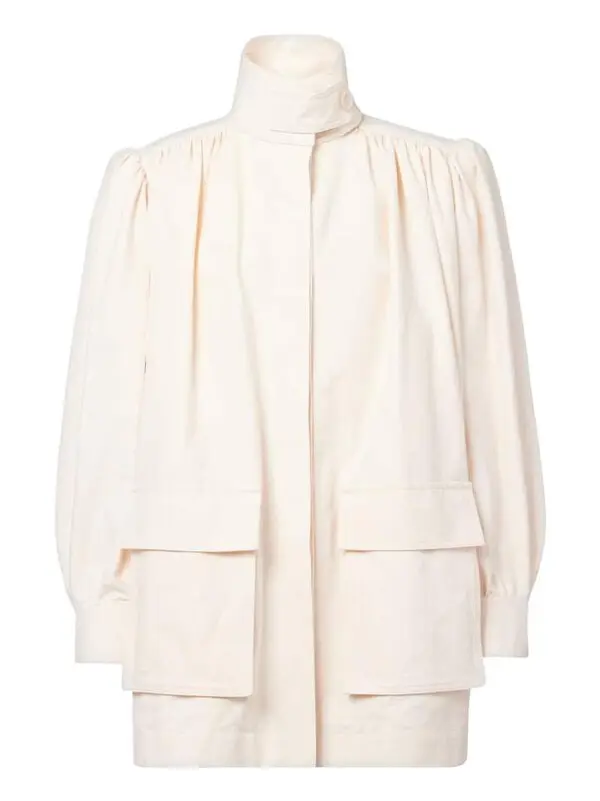 Chloé Gathered Cotton Canvas Jacket - White