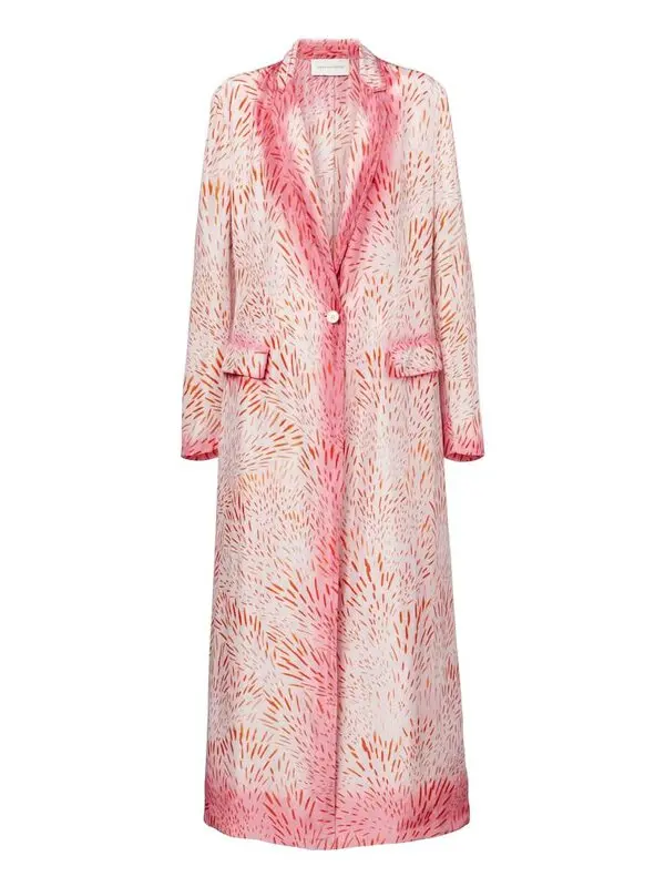 Dries Van Noten Printed Silk Coat - Pink