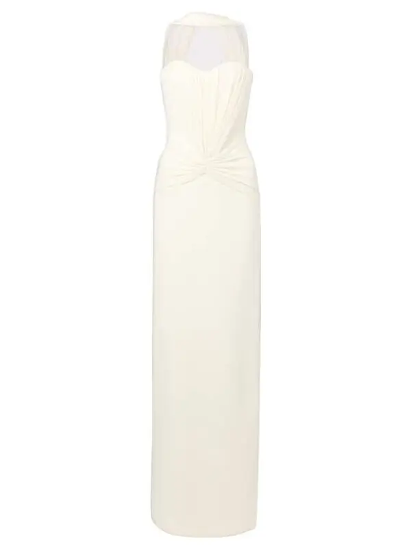 David Koma Scarf-detail Ruched Cady Cocktail Dress - White