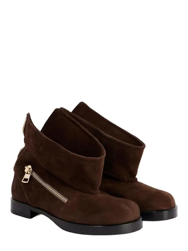 JW Anderson Suede Biker Boots - Brown