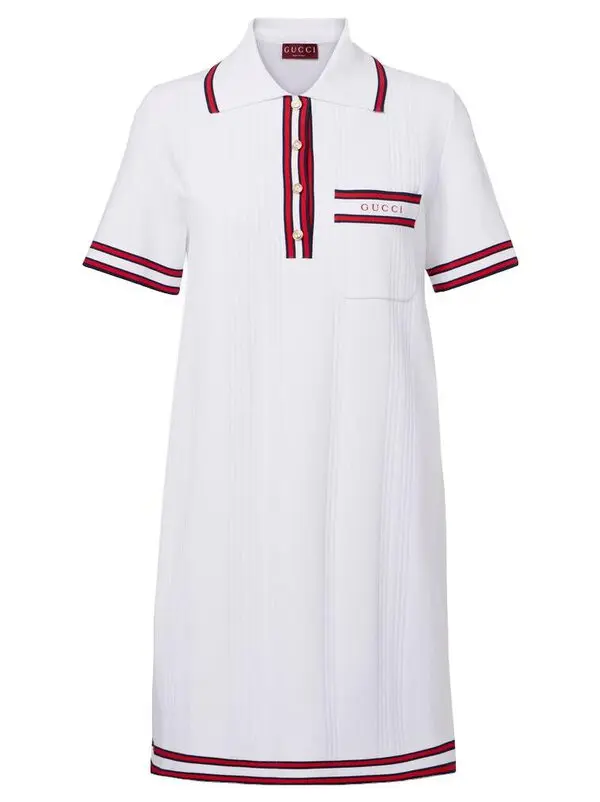 Gucci Web Polo Dress - White