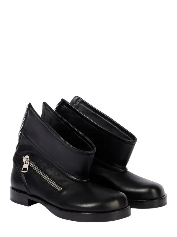 JW Anderson Leather Biker Boots - Black