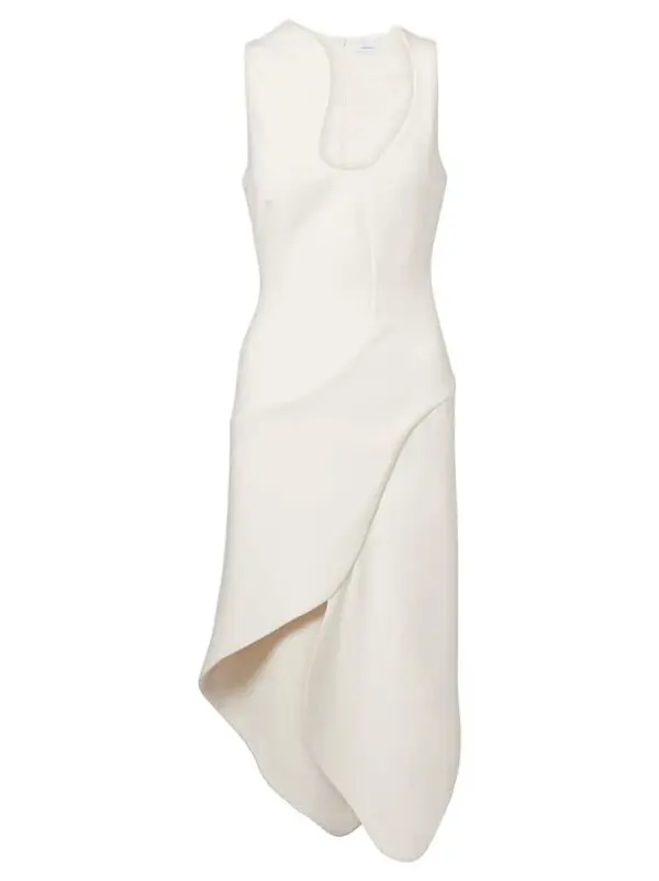 FERRAGAMO Asymmetric Midi Dress - White