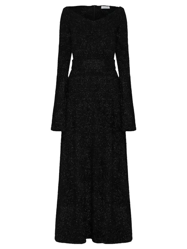 GLORIA COELHO Medieval Maxi Dress - Black