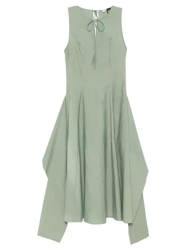 Loewe Crinkle-finish Midi Dress - Green