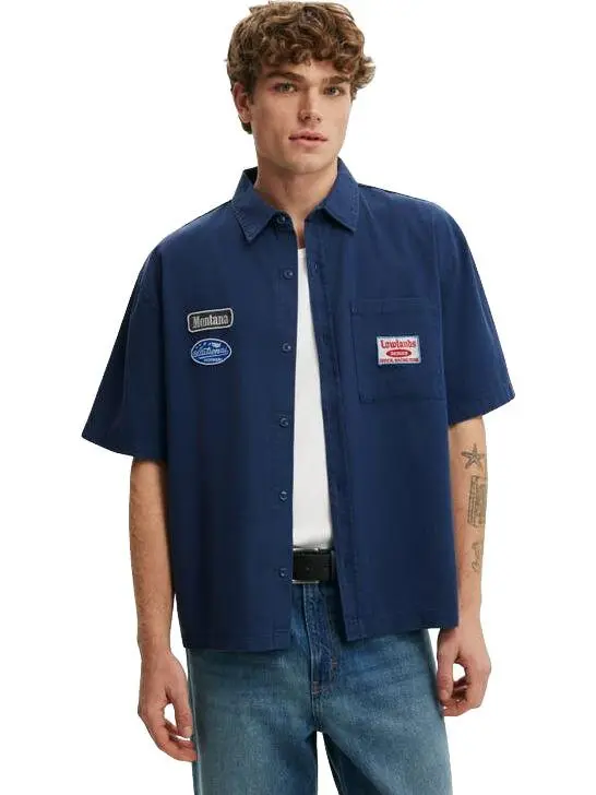 COTTON ON Darcy Short Sleeve Shirt - Indigo