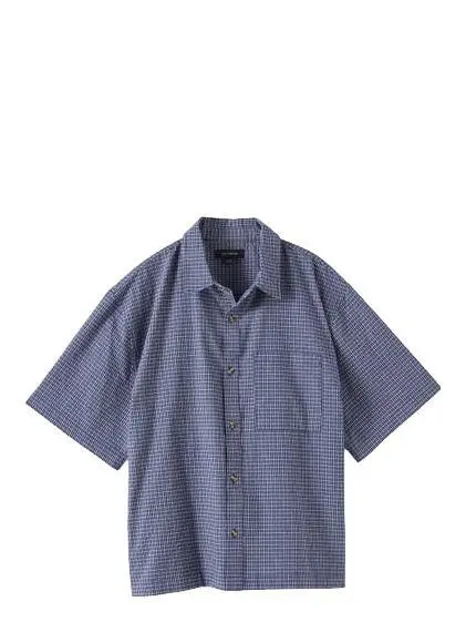 COTTON ON Darcy Short Sleeve Shirt - Navy Mini Check