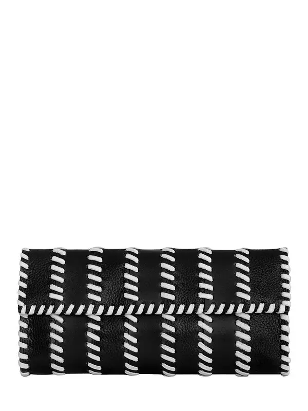 Rebecca Minkoff Whipstitch Patchwork Leather Clutch - Black/ White