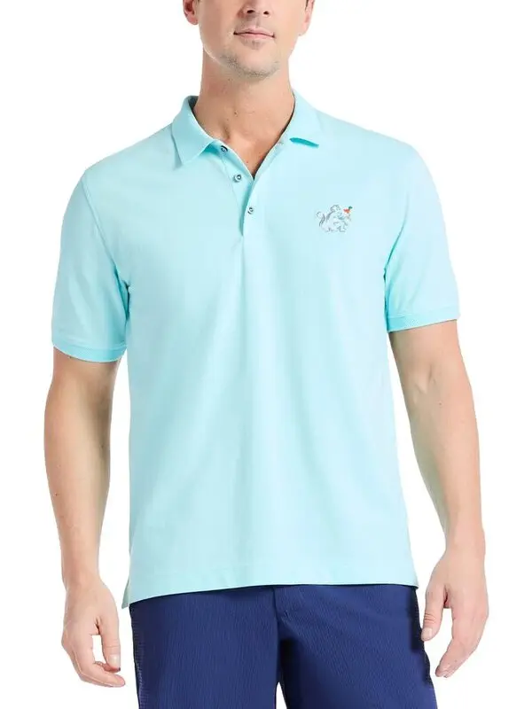 Robert Graham Monkey Business Embroidered Cotton Piqué Polo - Mint