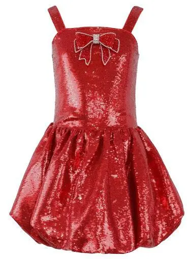 LOLA + THE BOYS Sequin Bubble Dress - Red