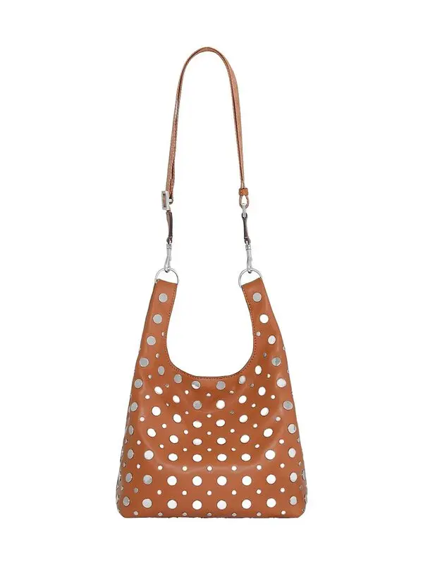 Rebecca Minkoff Ayla Stud Faux Leather Shopper Bag - Caramello