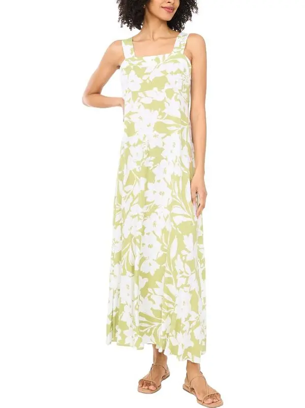 Vince Camuto Printed Sleeveless Maxi Dress - Flora Green