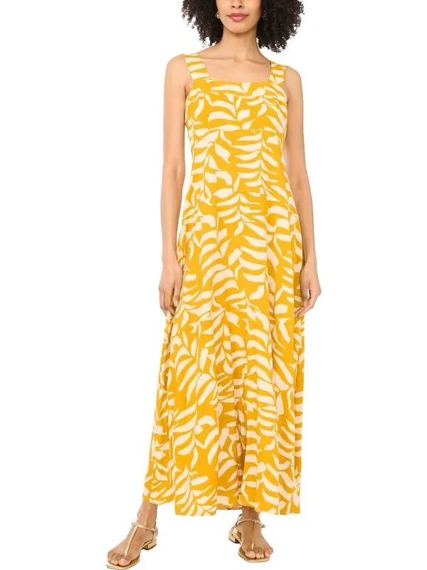 Vince Camuto Printed Sleeveless Maxi Dress - Golden Hue