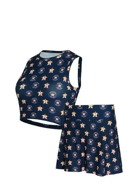 CONCEPTS SPORT Knit Tank Top & Skort Set - Navy