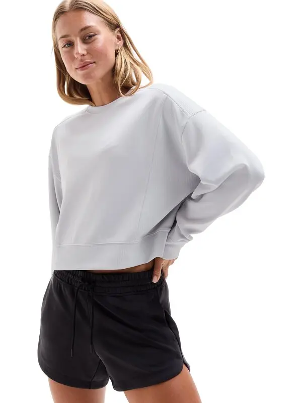 Athleta Seasoft Rib Crewneck Sweatshirt - Quartz
