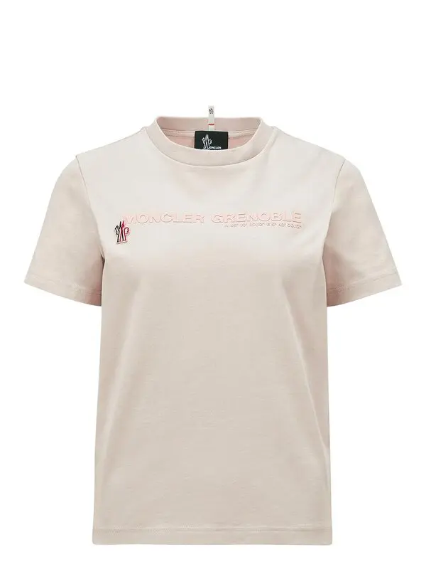 Moncler Logo Cotton T-shirt - Pink