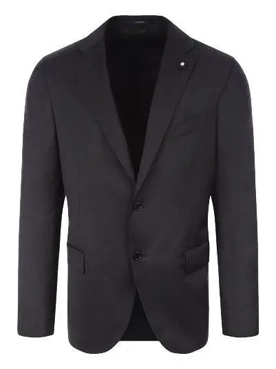 LARDINI Single-breasted Wool-blend Jacket - Grey