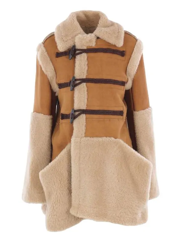 Sacai Shearling Coat - Beige