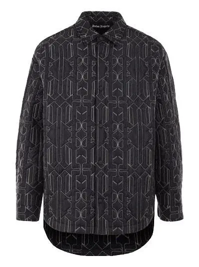 Palm Angels All Monogram Quilted Jacket - Grey