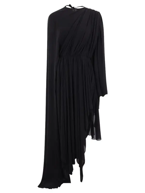 Balenciaga Draped Oversized Dress - Black
