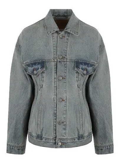 Balenciaga Denim Hourglass Jacket - Light Indigo+madder