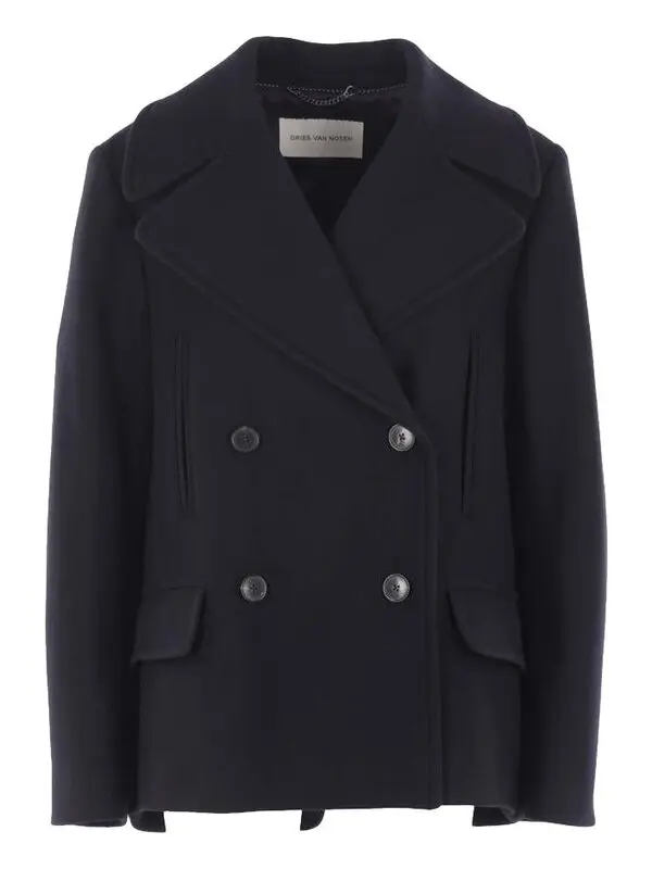 Dries Van Noten Oversized Double-breasted Peacoat - Black