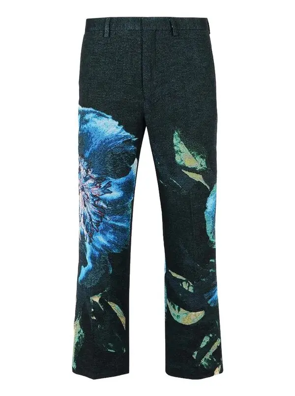 Dries Van Noten Floral Print Trousers - Black