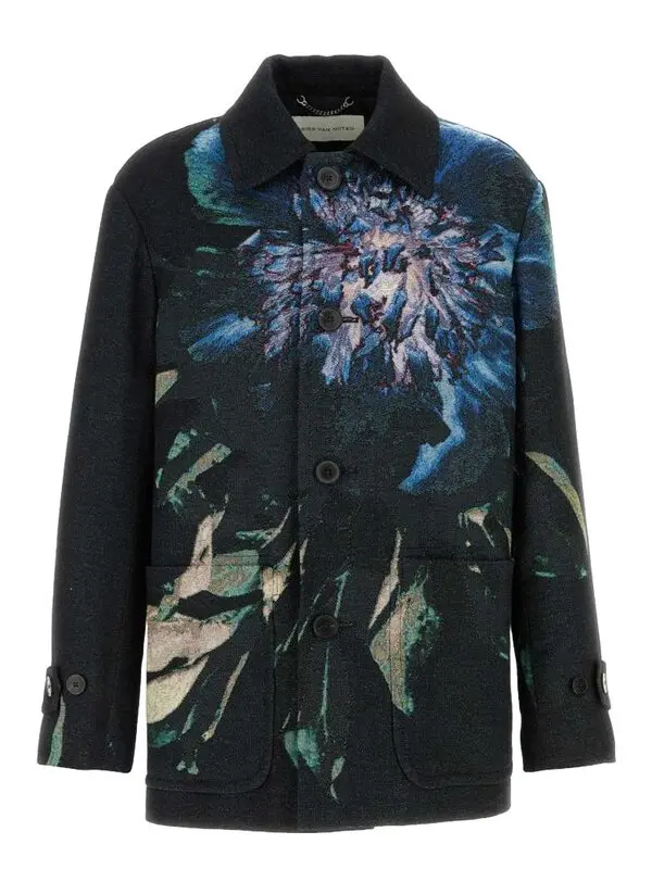 Dries Van Noten Embroidered Jacquard Rivne Coat - Printed