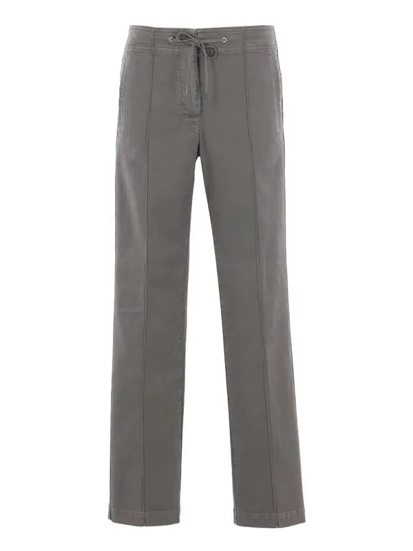 Aspesi Straight-leg Gabardine Trousers - Grey