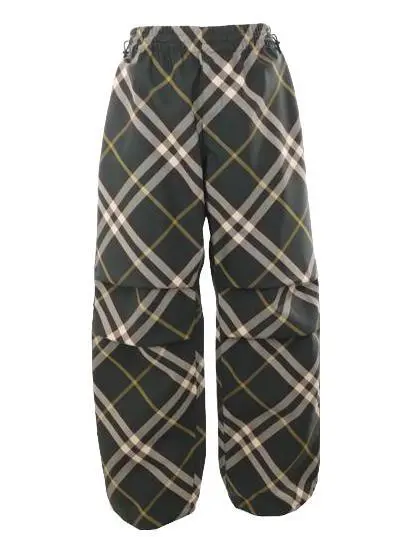 Burberry Check Print Trousers - Green