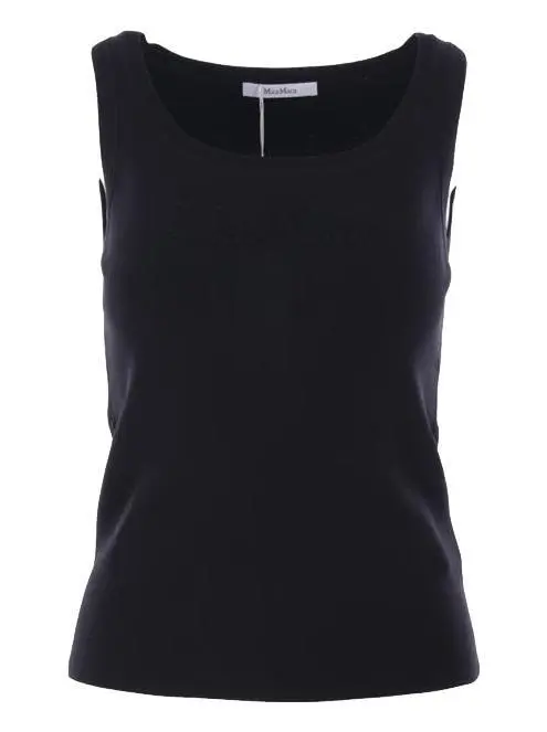 Max Mara Ribbed Knit Tank Top - Black