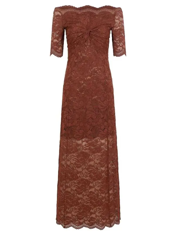 Rabanne Lace Midi Dress - Brown