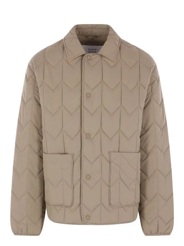 Maison Kitsuné Quilted Jacket - Taupe Brown