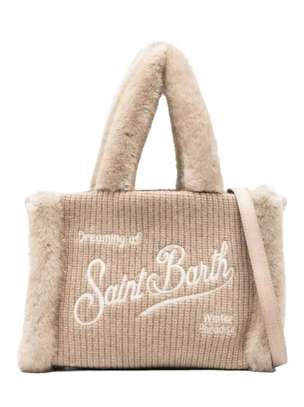 MC2 SAINT BARTH Colette Shearling Tote Bag - Beige