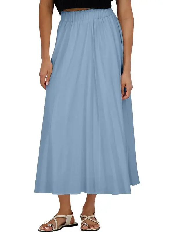POINT Panel Linen Skirt - Blue