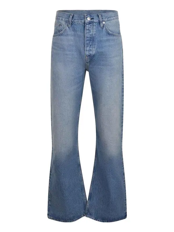 SUNFLOWER Stone Wash Flare Jeans - Blue