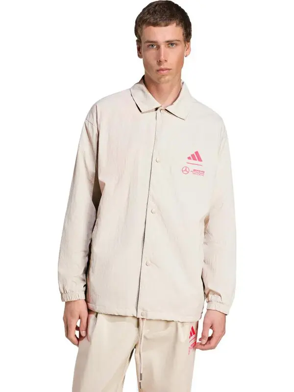 Adidas Mercedes Amg Petronas Formula One Team Summer Coach Jacket - Beige