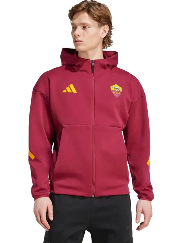 Adidas As Roma Z.n.e. Anthem Jacket - Legacy Burgundy / Crew Orange