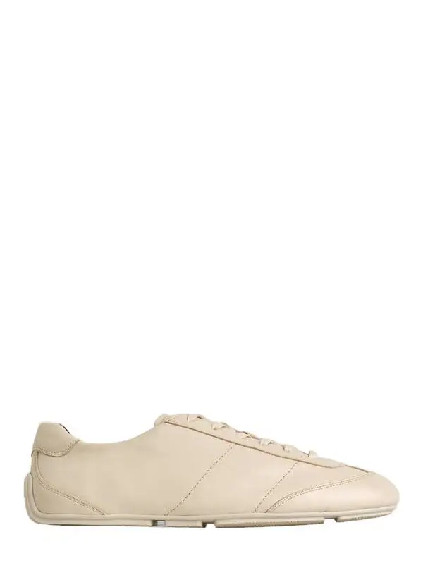 Cos Minimal Leather Sneakers - Light Beige
