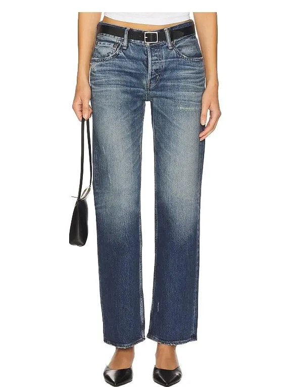 Moussy Vintage Cedarhurst Straight Low Jeans - Blue