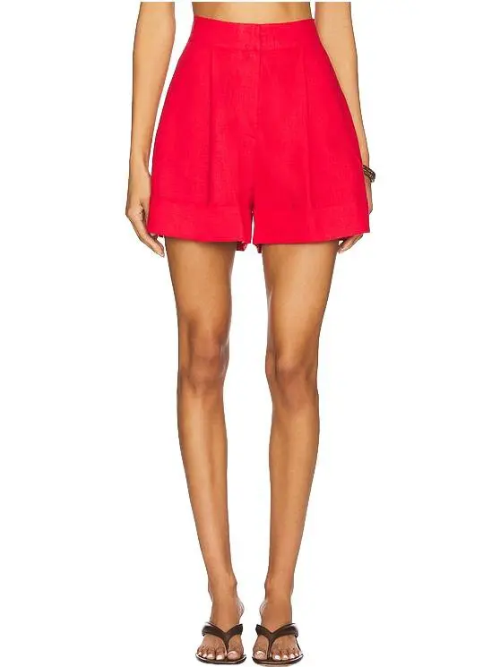 SELMACILEK Double Pleated Short - Red
