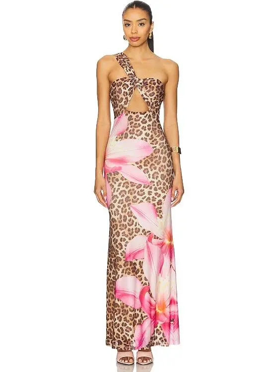 RUNAWAY THE LABEL Kyree Maxi Dress - Leopard Floral