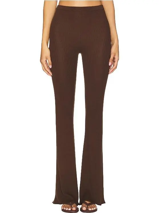 EAVES Bailee Rib Pant - Chocolate Brown
