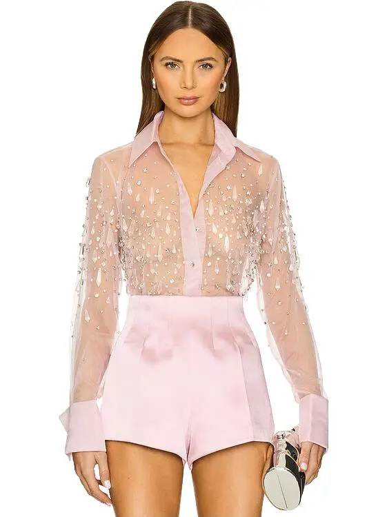 Retrofete Aubriella Embellished Shirt - Earl Rose