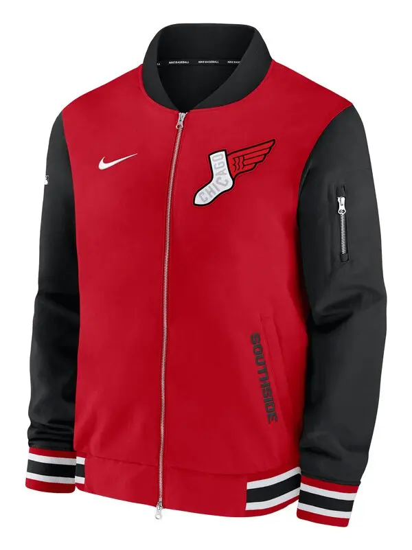 Nike Chicago White Sox City Connect Mlb Full-zip Bomber Jacket - Red