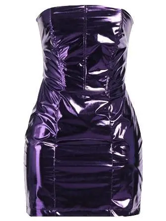 Patrizia Pepe Lamé Mini Dress - Purple