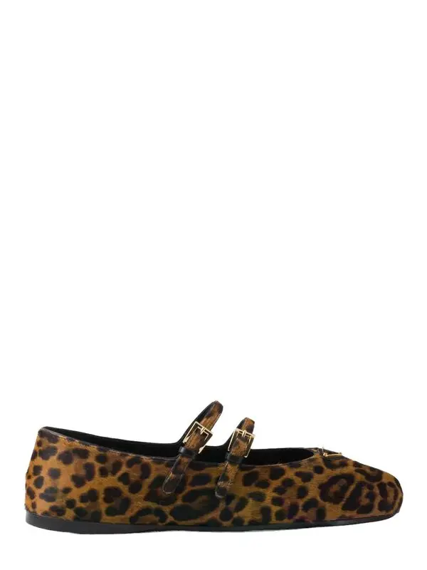 Prada Leopard-print Ballerina Flats - Brown